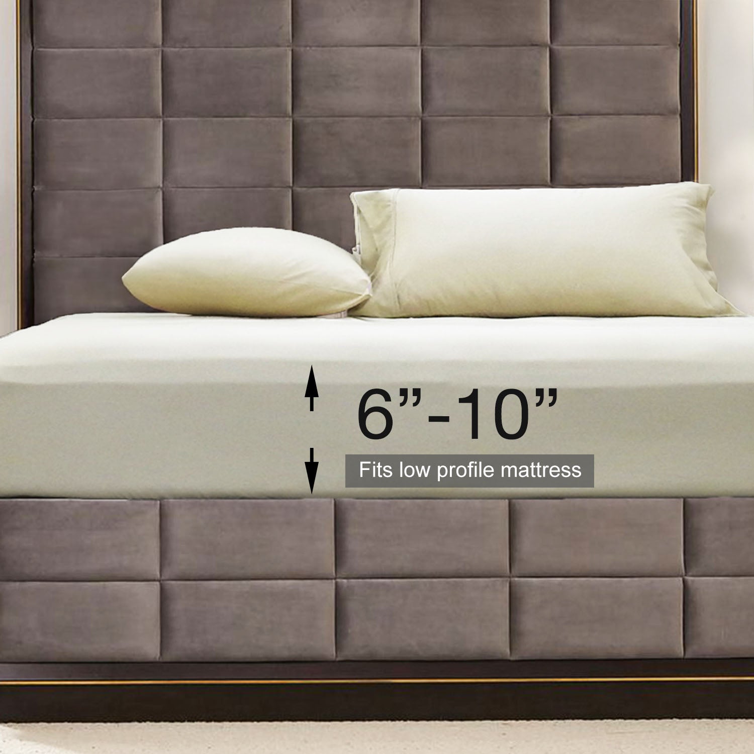 Shallow Pocket Fitted Sheet Only(6-10 Inches) - USA 608 Thread Count