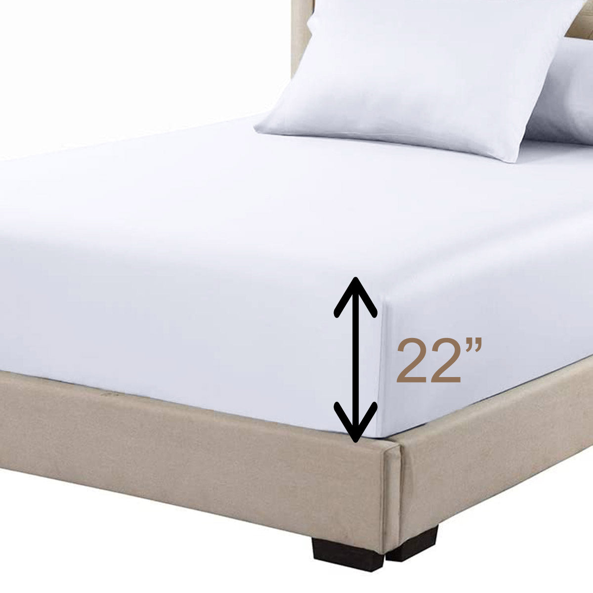 Extra Deep Fitted Sheet Only (22 Inches) - Luxurious Cotton 608 Thread