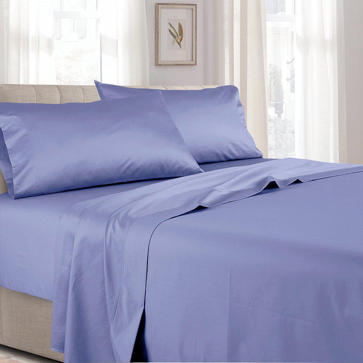 Split Queen Bed Sheet Set - Solid 340 Thread Count