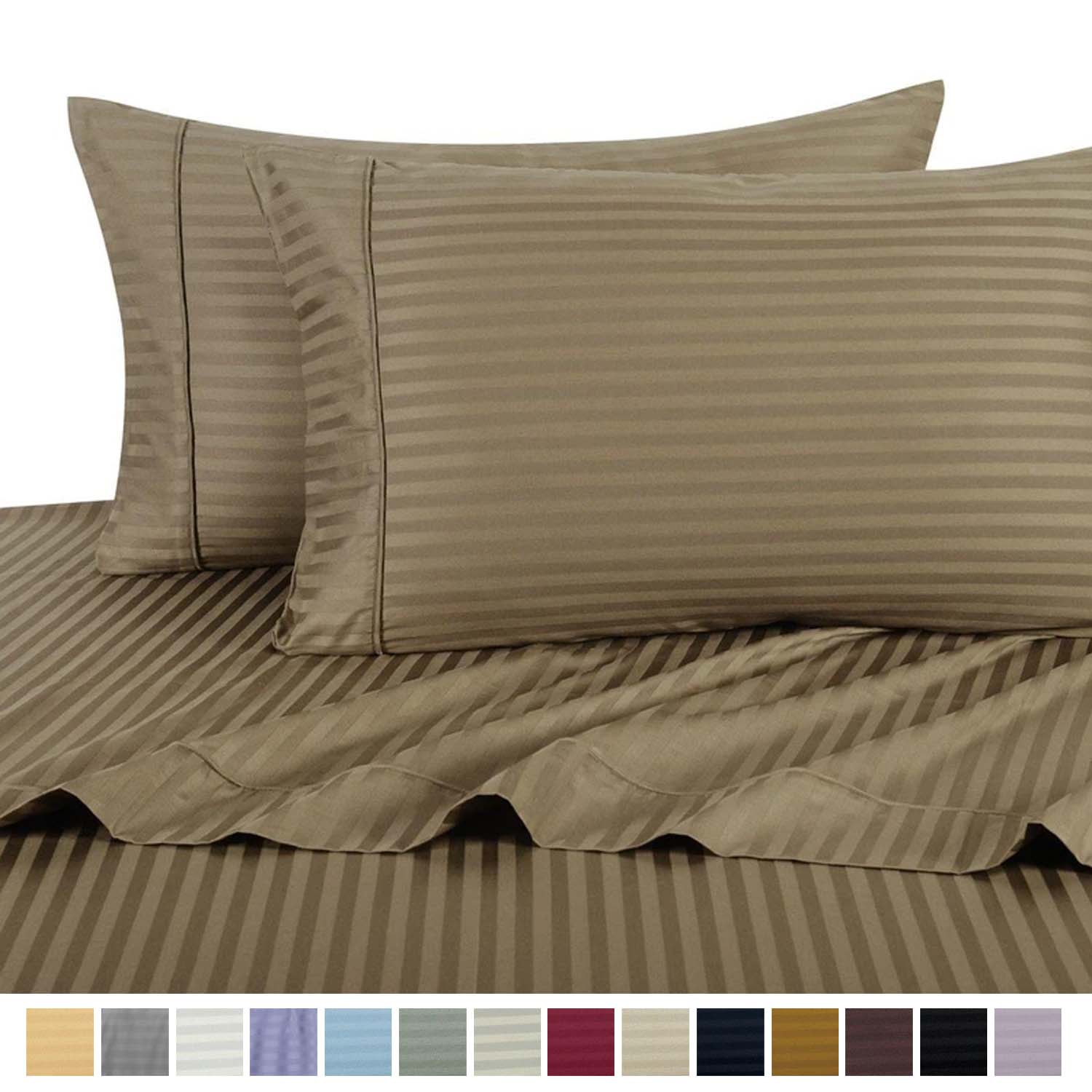 Bed Sheets 600 Thread Count Damask Stripe